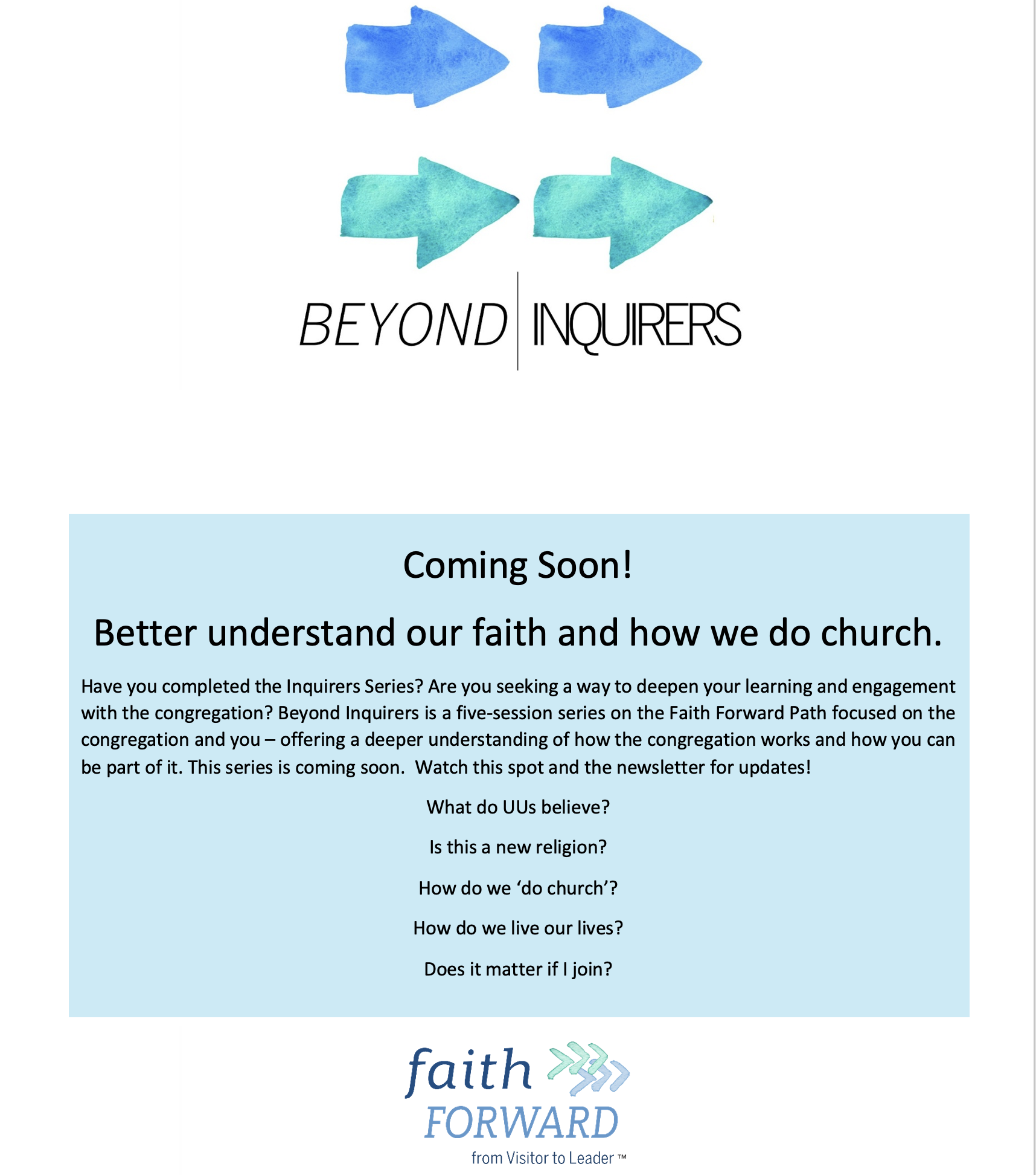 Faith Forward Path - Pathways Unitarian Universalist Church